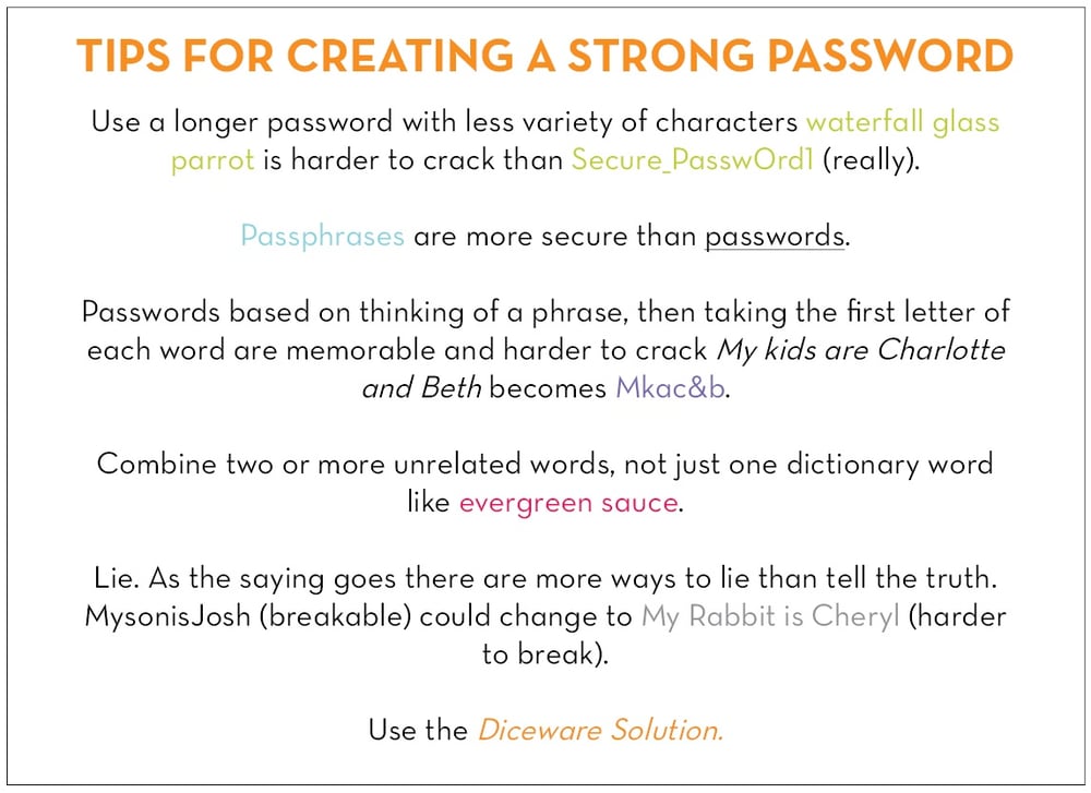 Q. How can I create an unbreakable password?